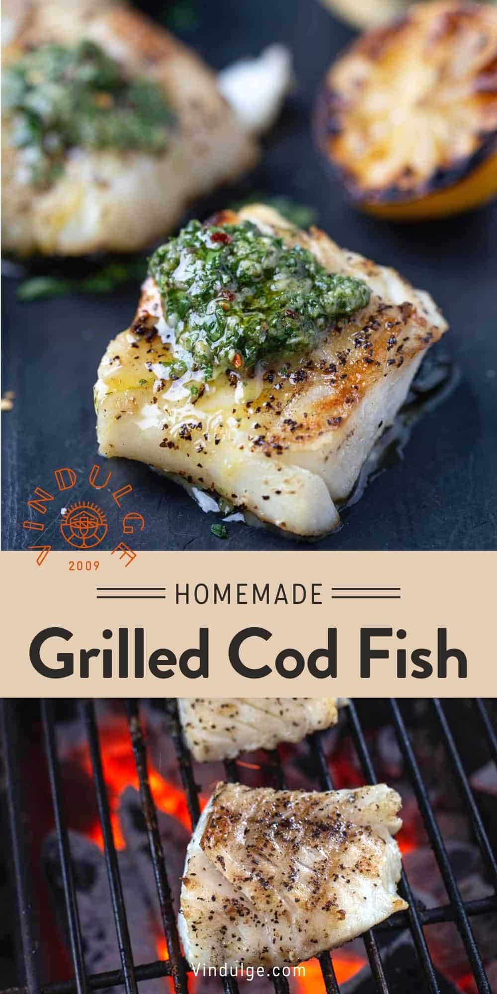 Grilled Cod with Chimichurri Sauce - Vindulge