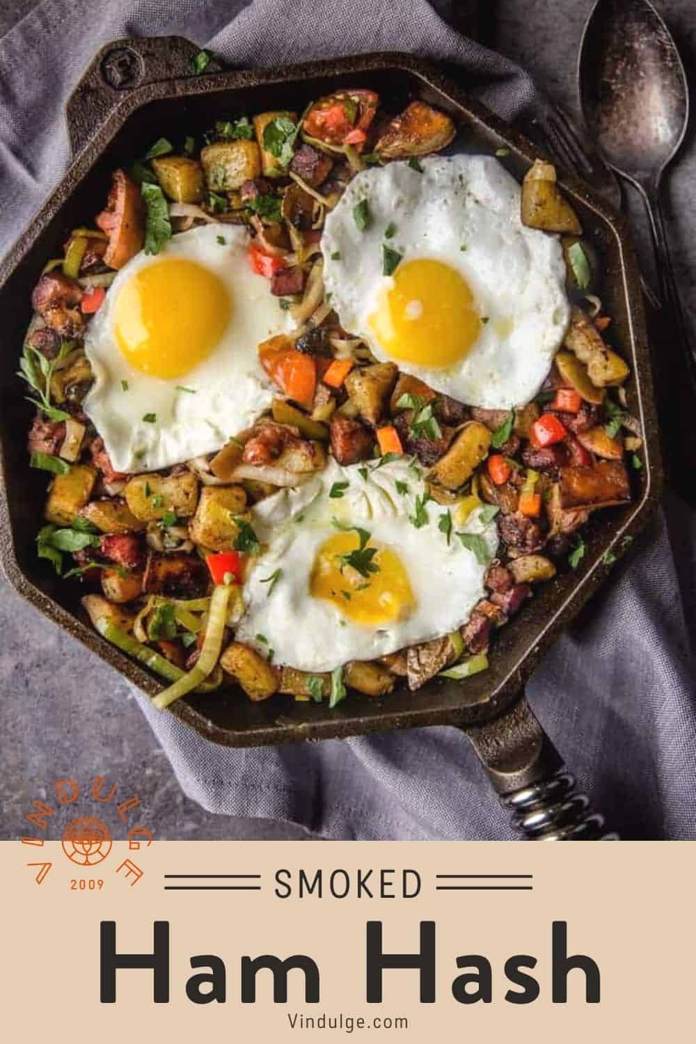Smoked Ham Breakfast Hash - Perfect for leftover holiday ham - Vindulge