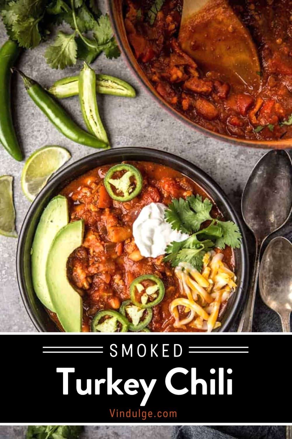 Smoked Turkey Chili with Serrano Peppers - Vindulge