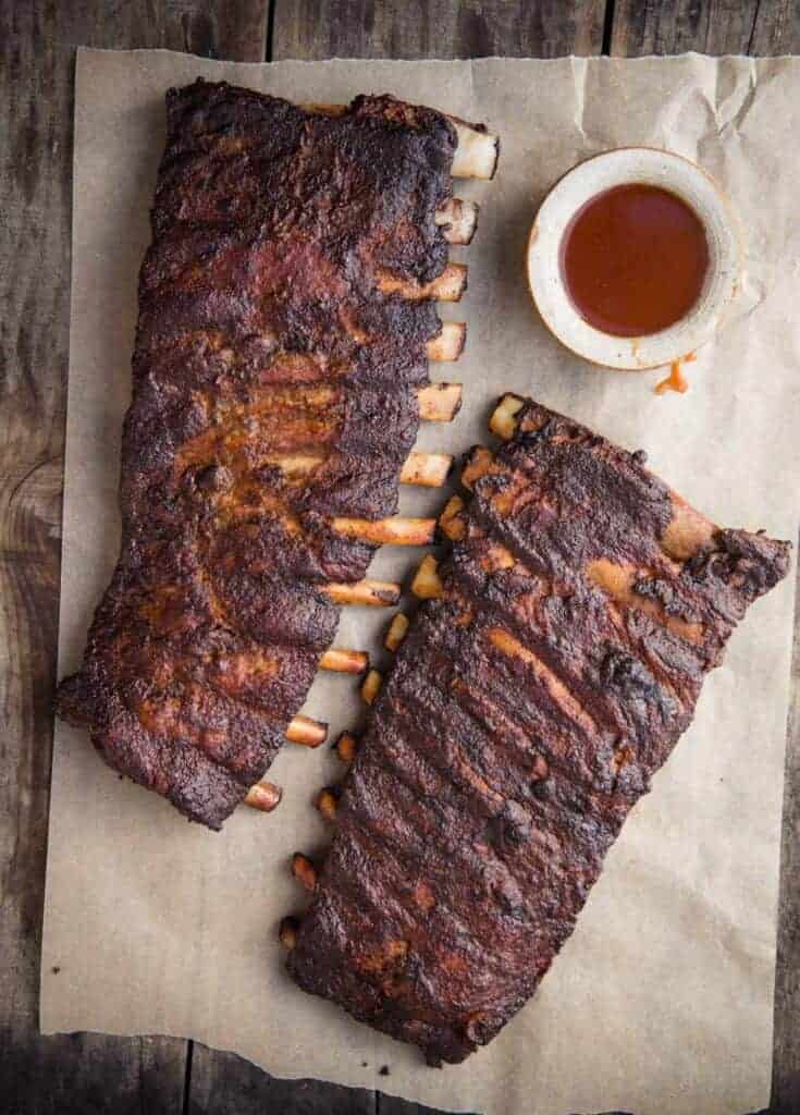 Smoked Spare Ribs with Spicy Vinegar Mop - Vindulge