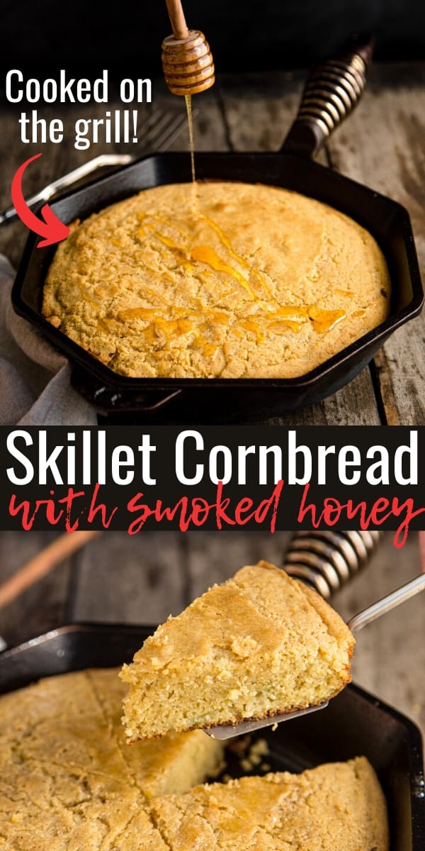 Skillet Cornbread with Smoked Honey (on the Grill) - Vindulge