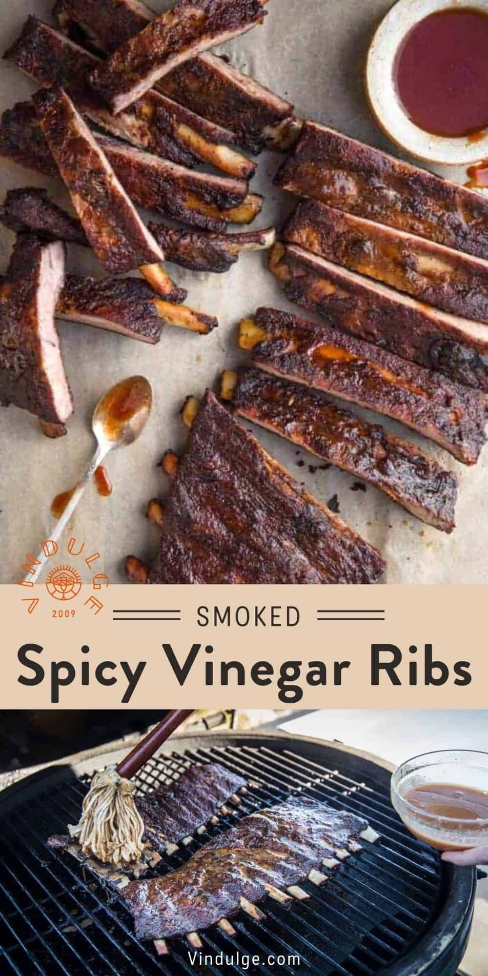 Smoked Spare Ribs with Spicy Vinegar Mop - Vindulge