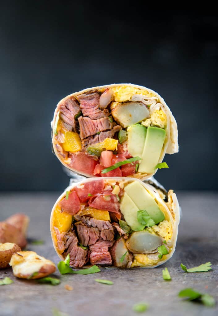 Steak and Egg Breakfast Burrito on the Grill - Vindulge