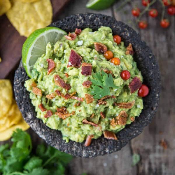 Smoked Bacon and Smoked Tomatillo Guacamole - Vindulge