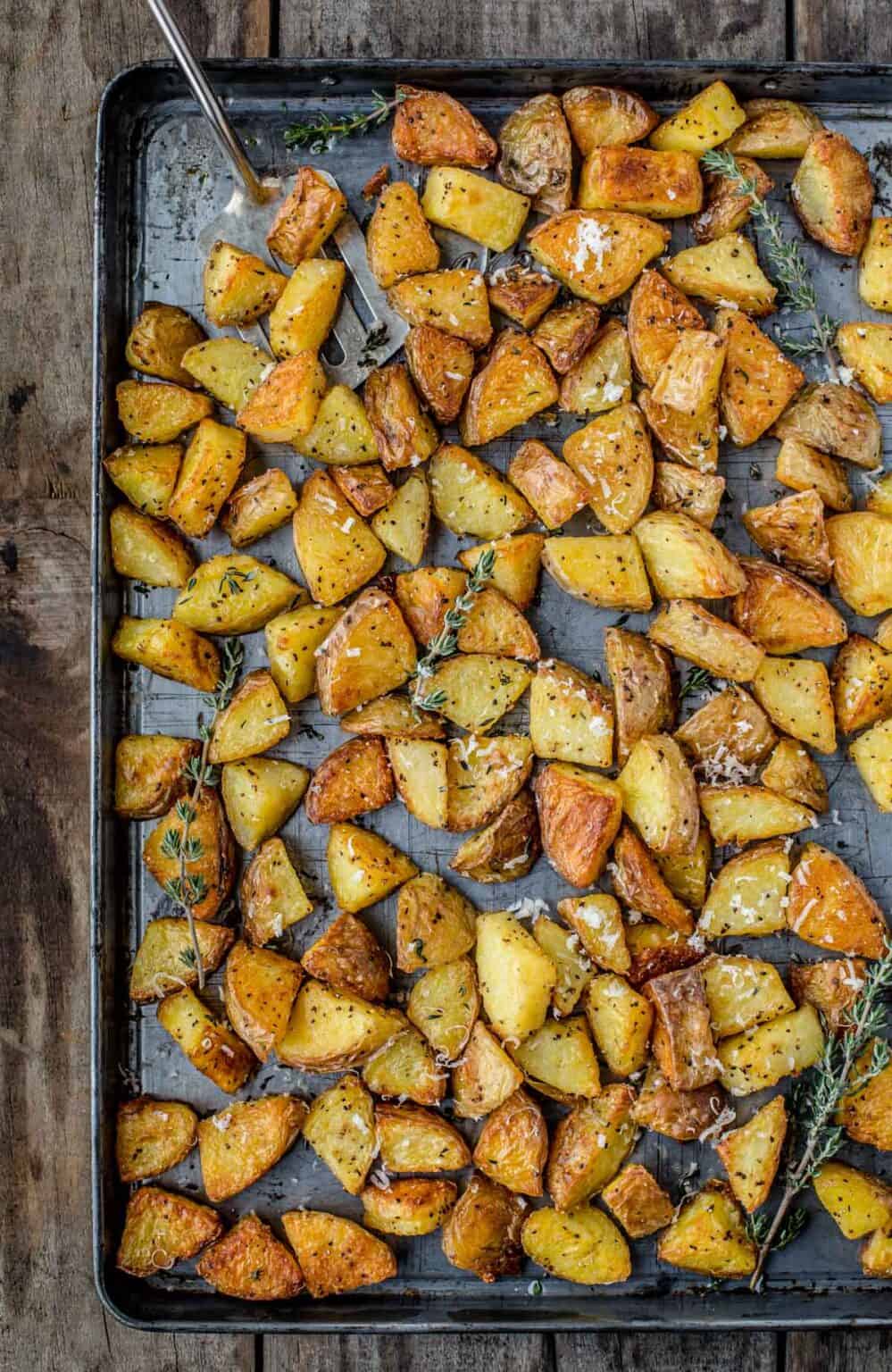 Duck Fat Potatoes with Parmesan and Thyme - Vindulge