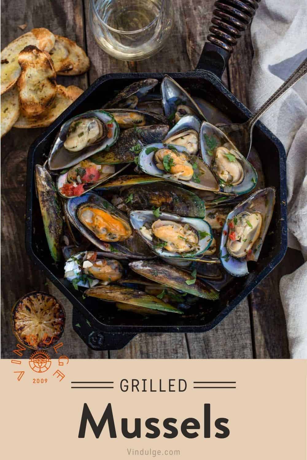Grilled Mussels with White Wine - Vindulge
