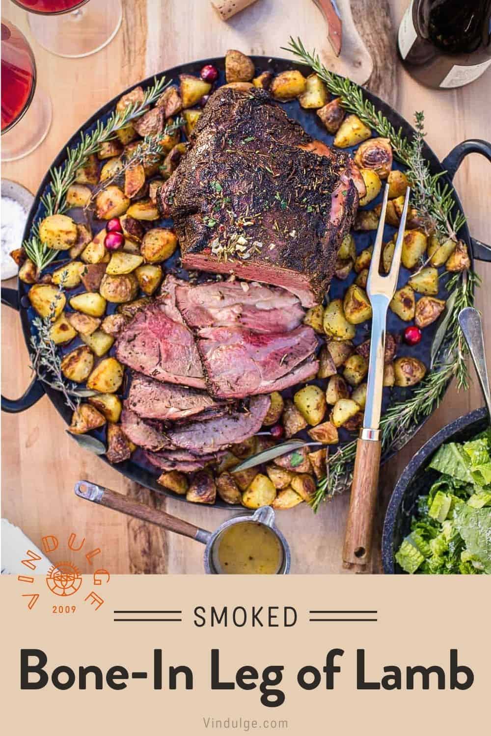 Bone In Smoked Leg of Lamb with Garlic Butter Sauce - Vindulge