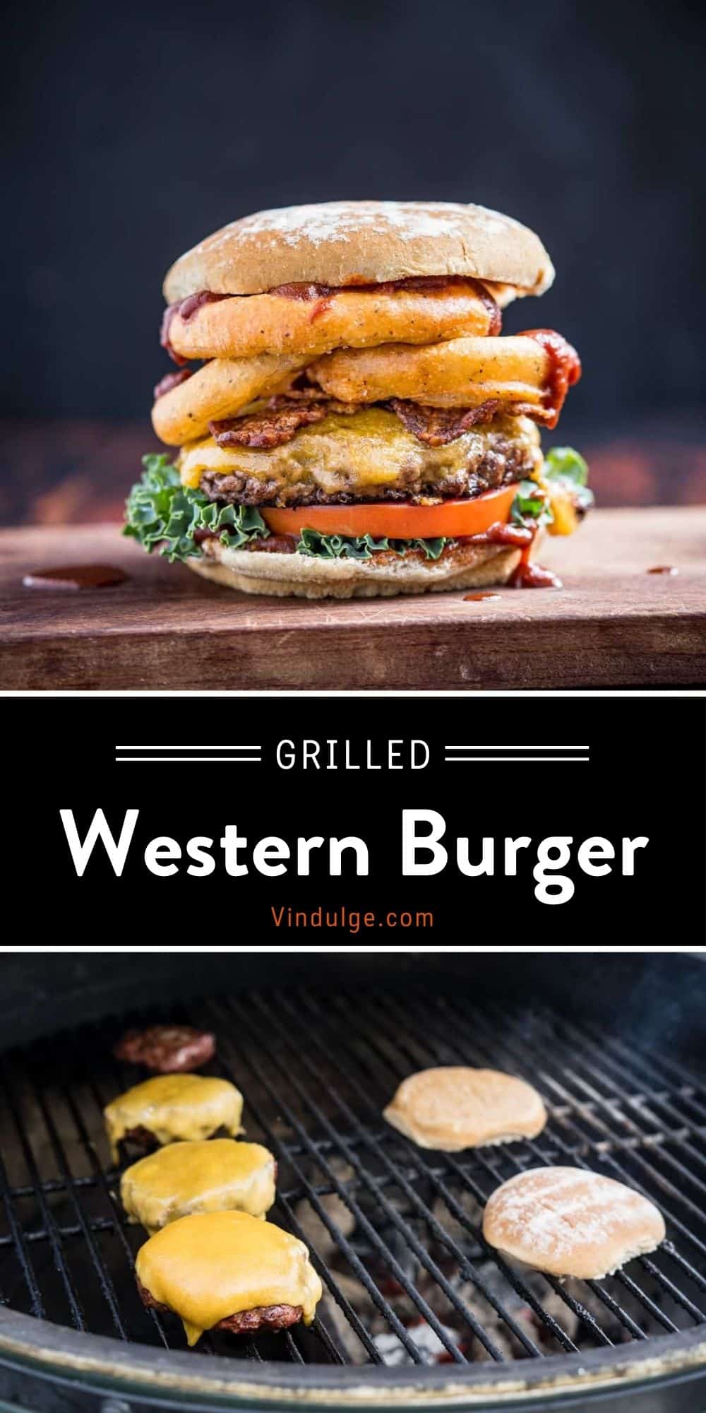 Western Burger with Beer Battered Onion Rings - Vindulge