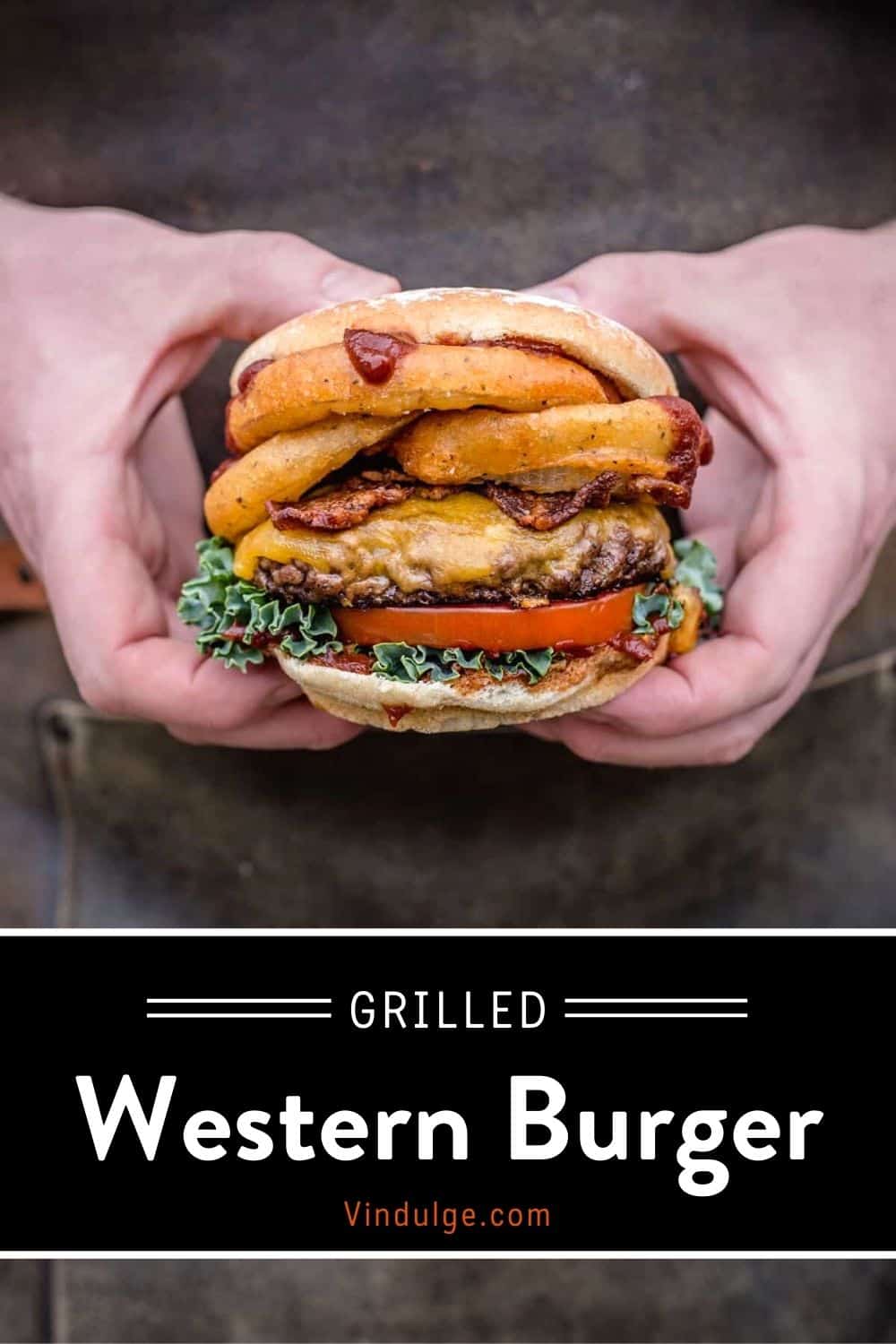 Western Burger with Beer Battered Onion Rings - Vindulge