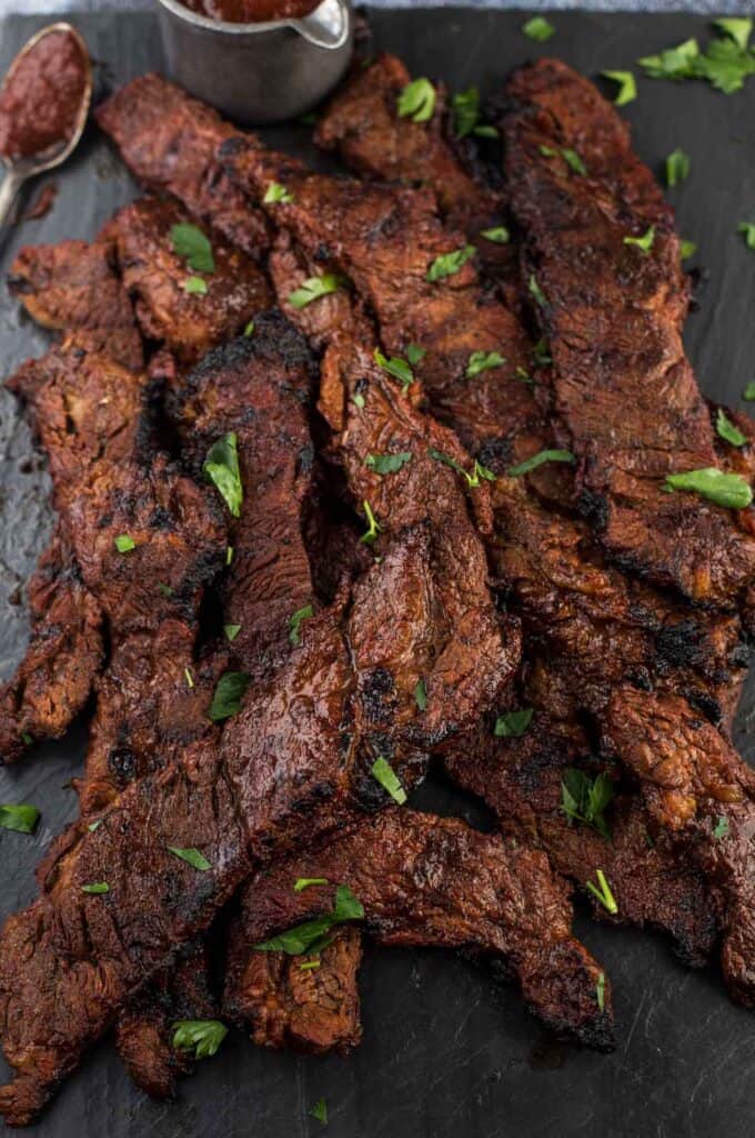 Port Marinated Beef Flanken Ribs On The Grill Vindulge