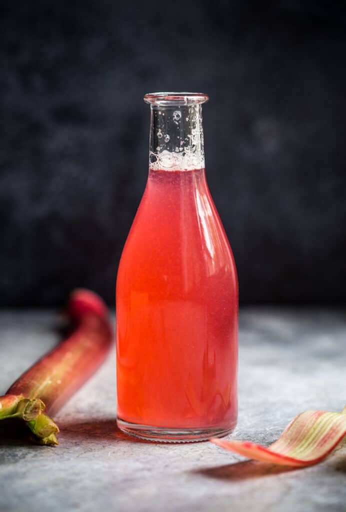Easy Rhubarb Simple Syrup for Cocktails + Mocktails - Vindulge