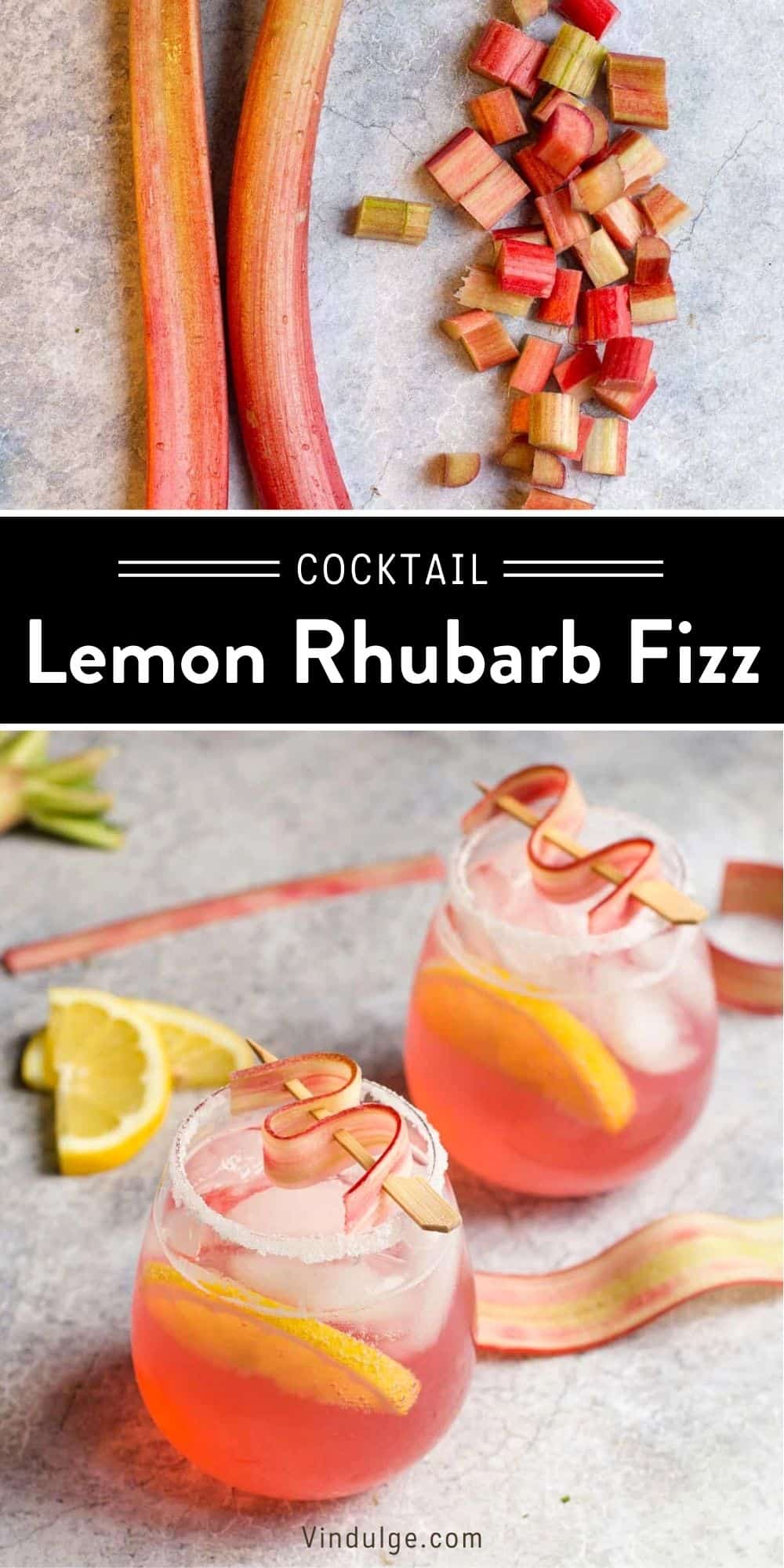 Refreshing Lemon Fizz Rhubarb Cocktail - Vindulge