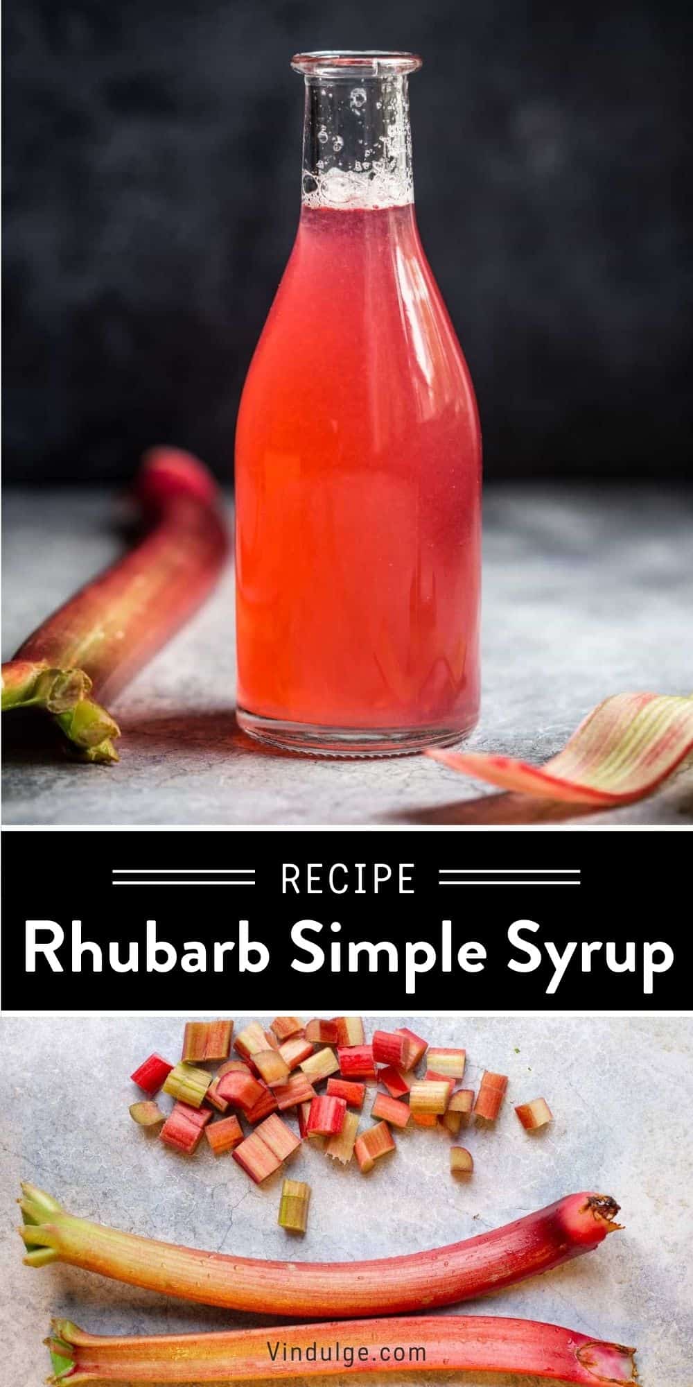 Easy Rhubarb Simple Syrup for Cocktails + Mocktails - Vindulge