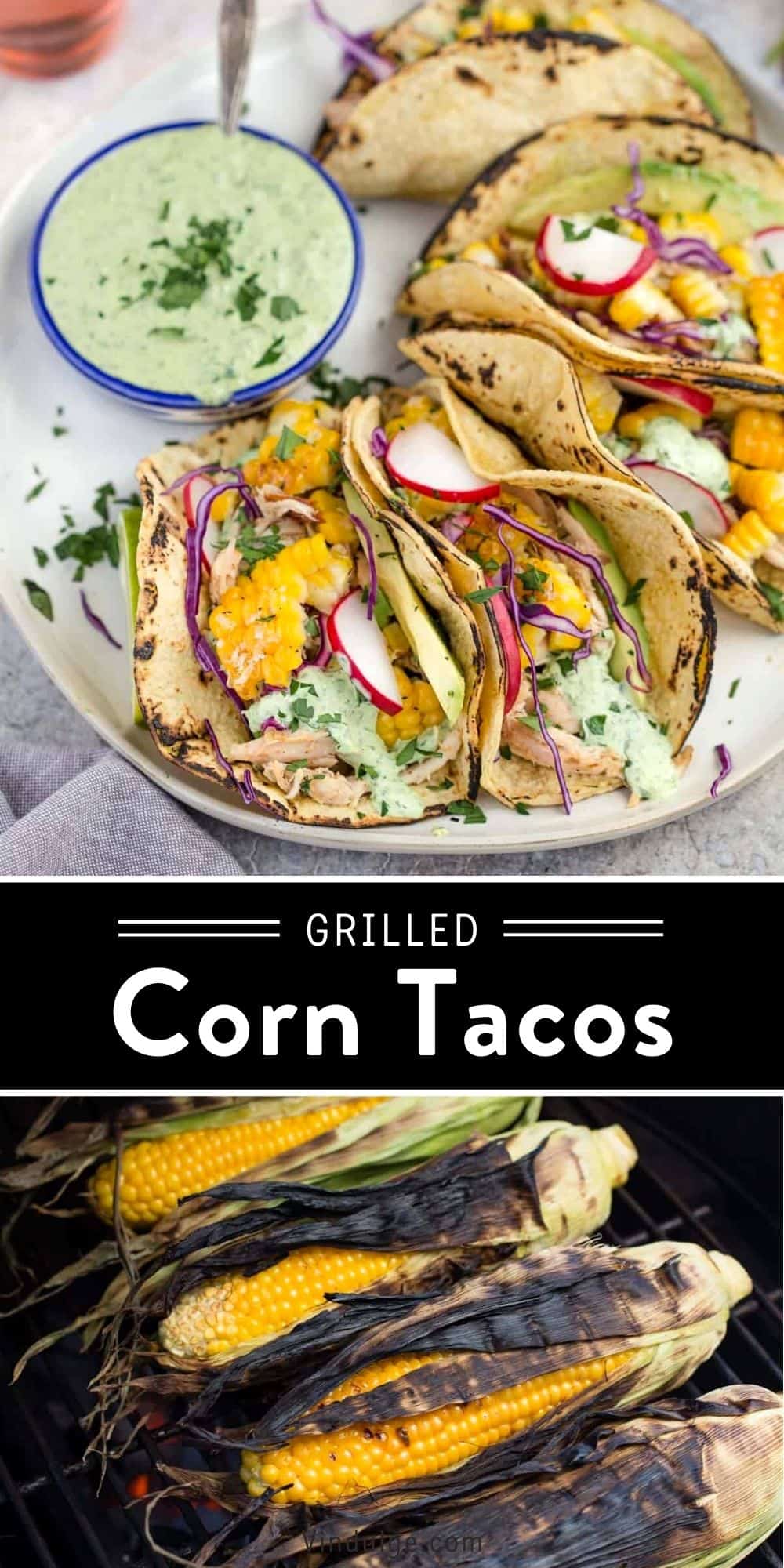Grilled Corn Tacos Recipe with Chicken and Tarragon Sauce - Vindulge