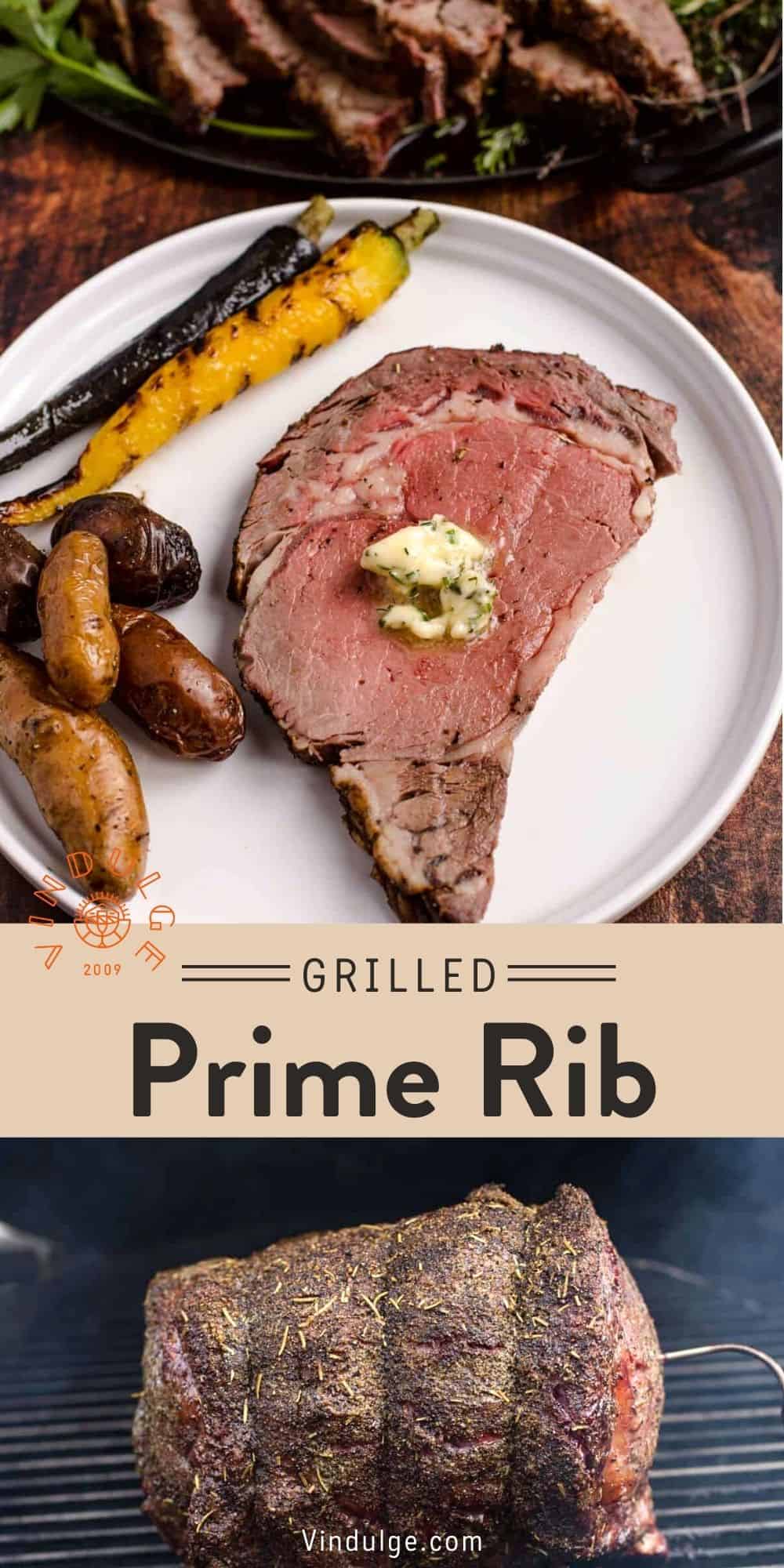Grilled Prime Rib with Herb Compound Butter - Vindulge
