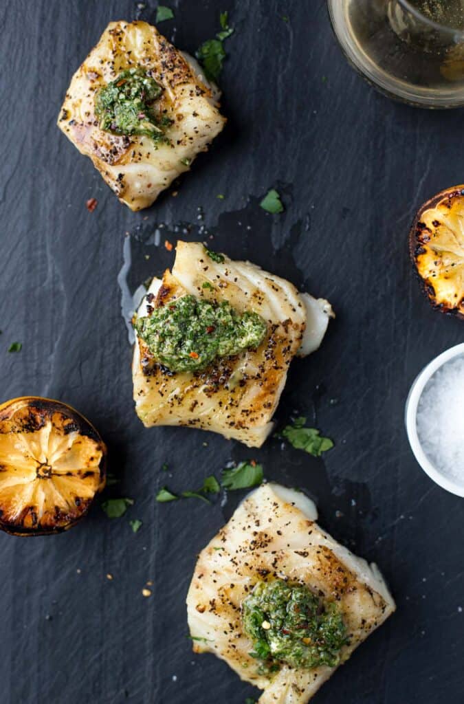 Grilled Cod with Chimichurri Sauce - Vindulge