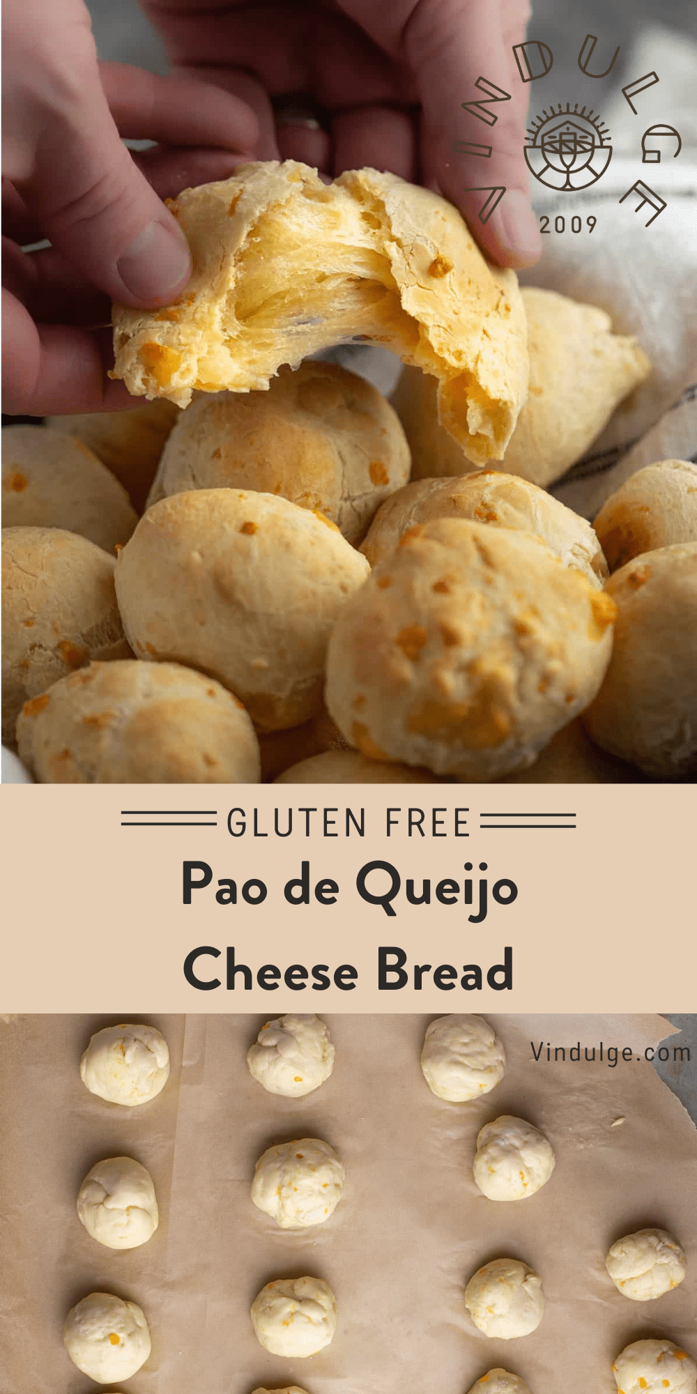 Brazilian Cheese Bread - Pao de Queijo Recipe (Gluten Free) - Vindulge