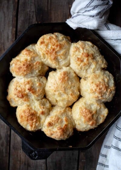 The Best Buttermilk Drop Biscuits (in Cast Iron) - Vindulge