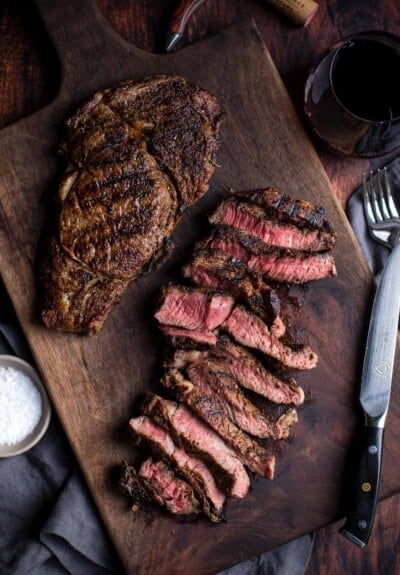 Grilled Ribeye Steaks Cooked in a Fire Pit (Live Fire Steaks) - Vindulge