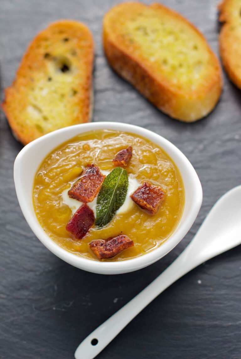Smoked Butternut Squash Soup with Smoked Bacon - Vindulge