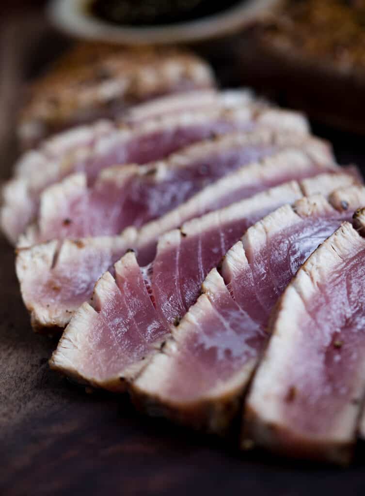 Grilled Ahi Tuna Steak with Soy Dipping Sauce - Vindulge