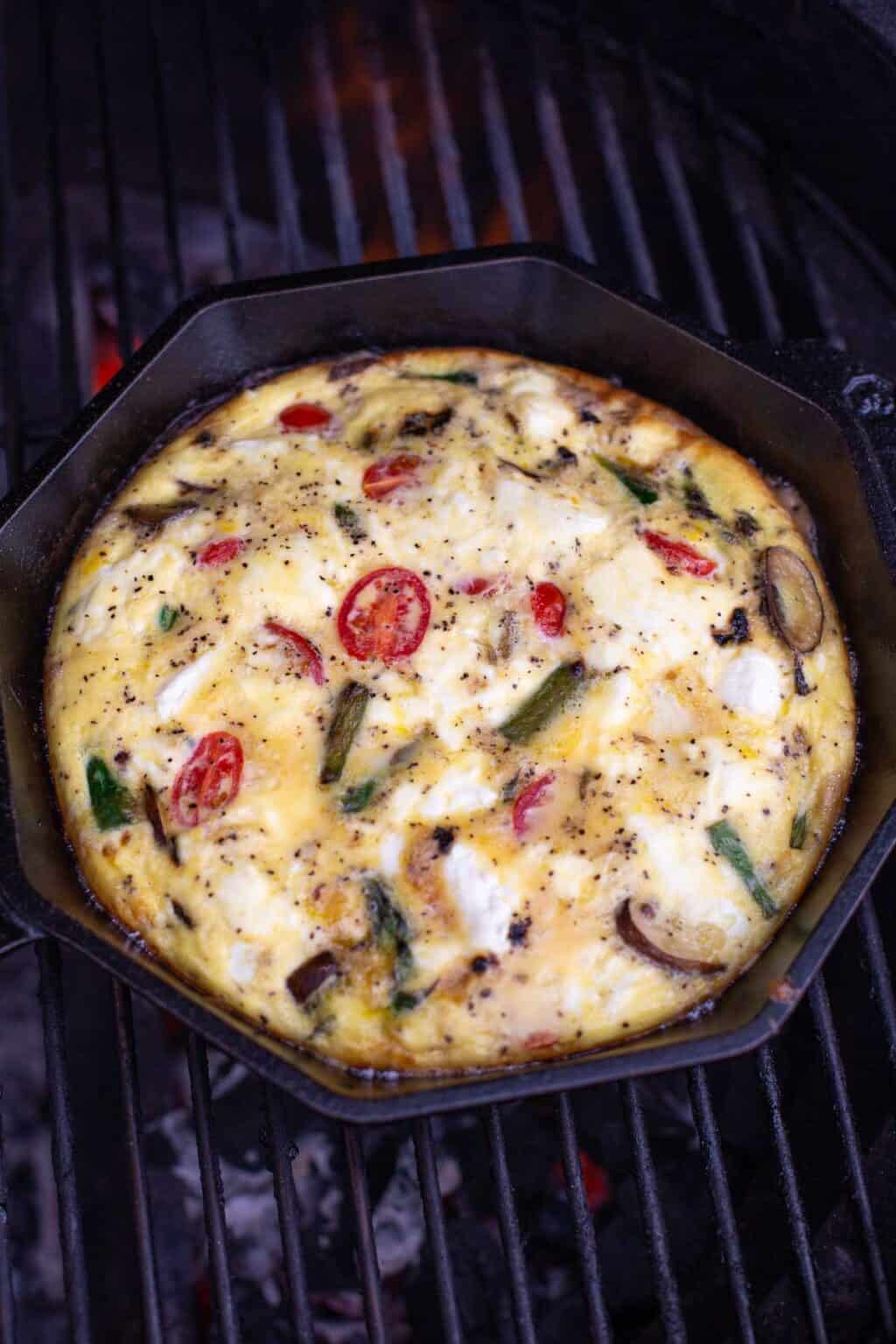 Vegetable Frittata - Cooked on the Grill - Vindulge
