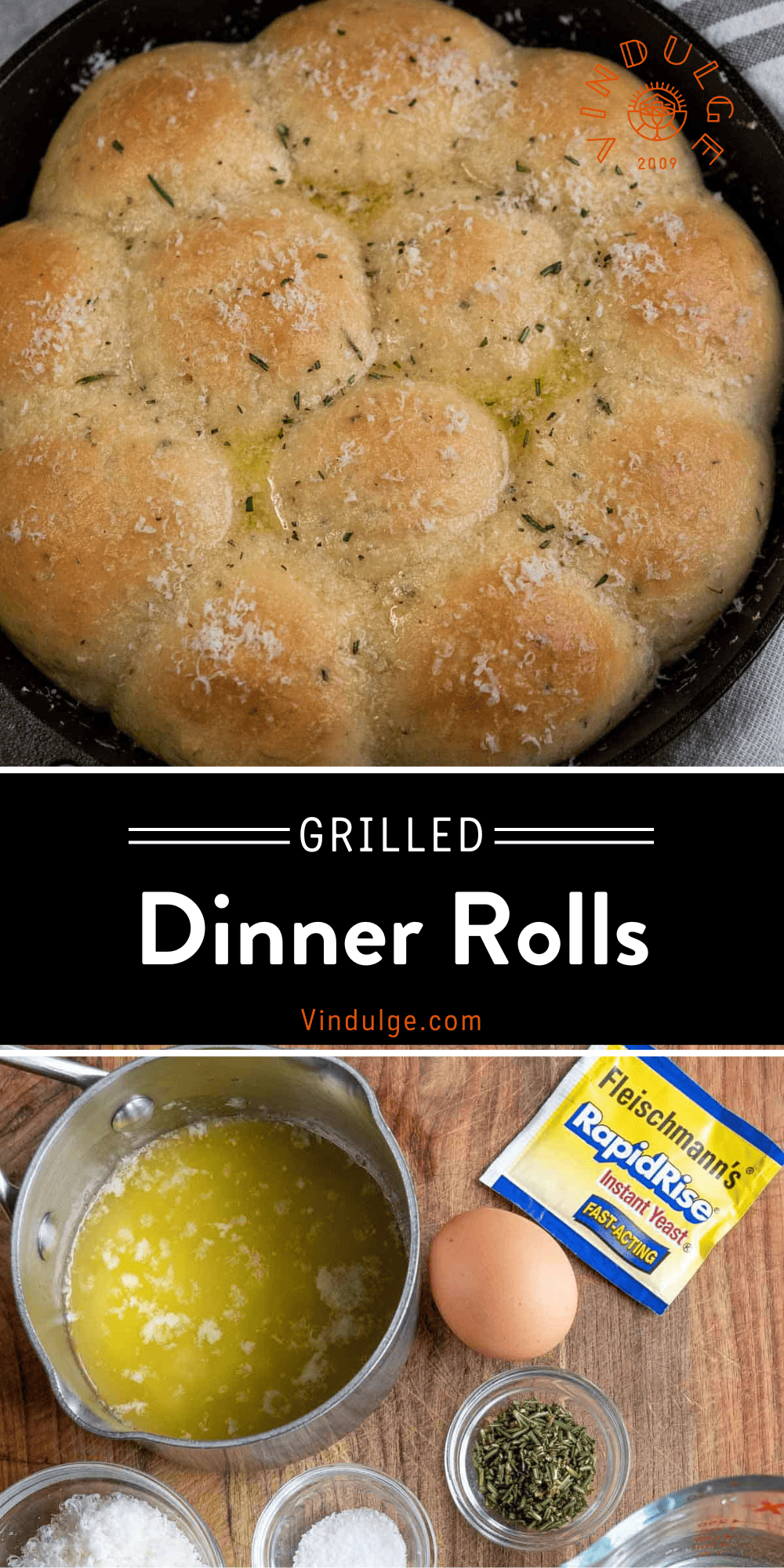 Easy Skillet Dinner Rolls on the Grill - Vindulge
