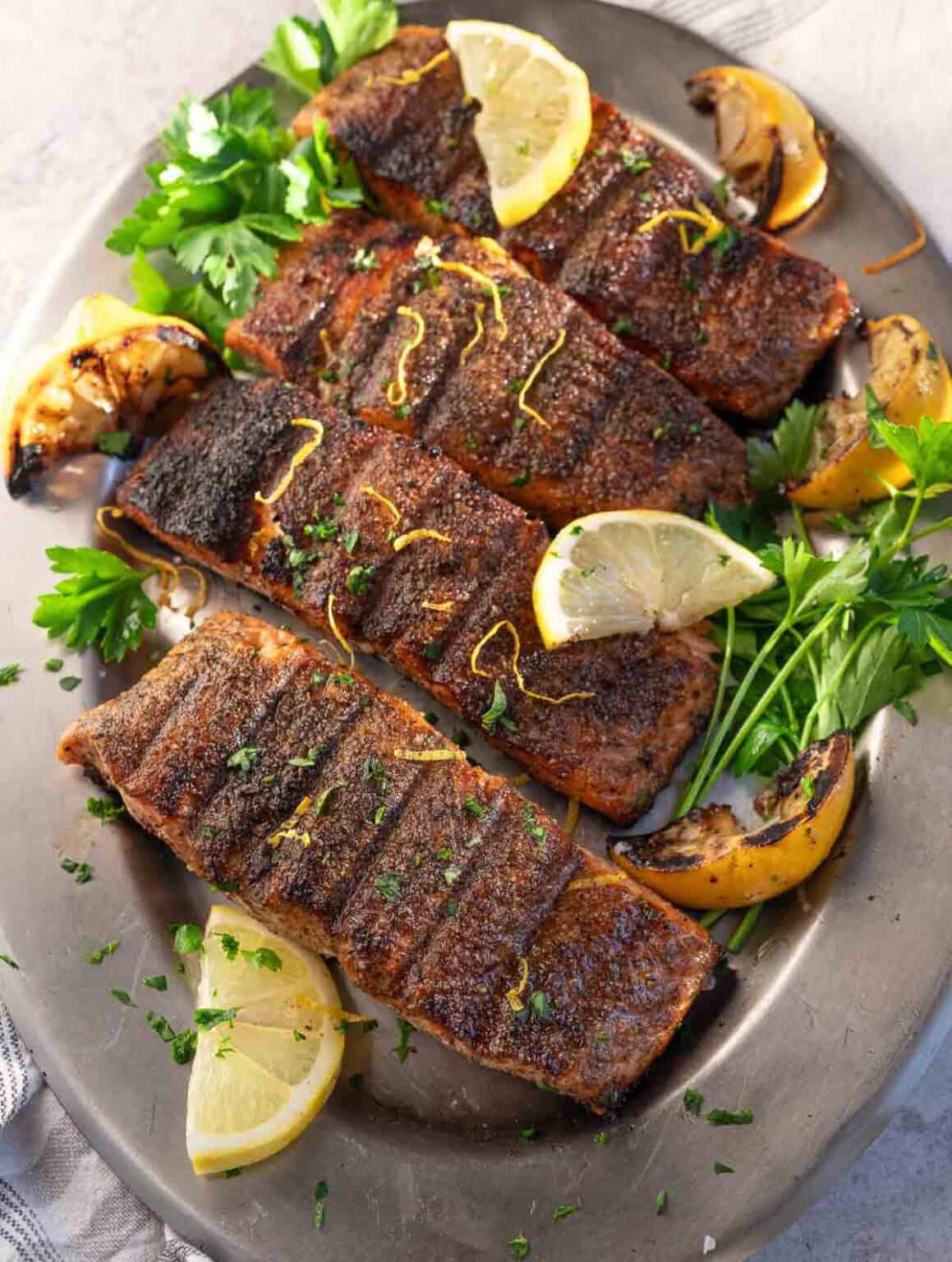 Grilled Lemon Pepper Salmon - Vindulge