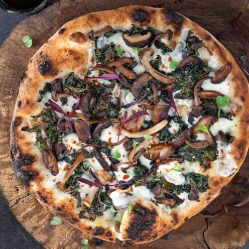 Kale and Wild Mushroom Pizza - Vindulge